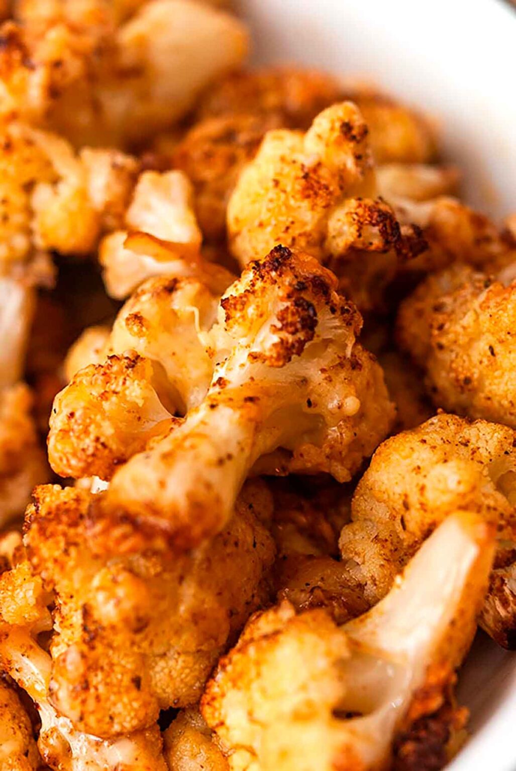 Crispy Roasted Cauliflower with Cheddar & Parmesan