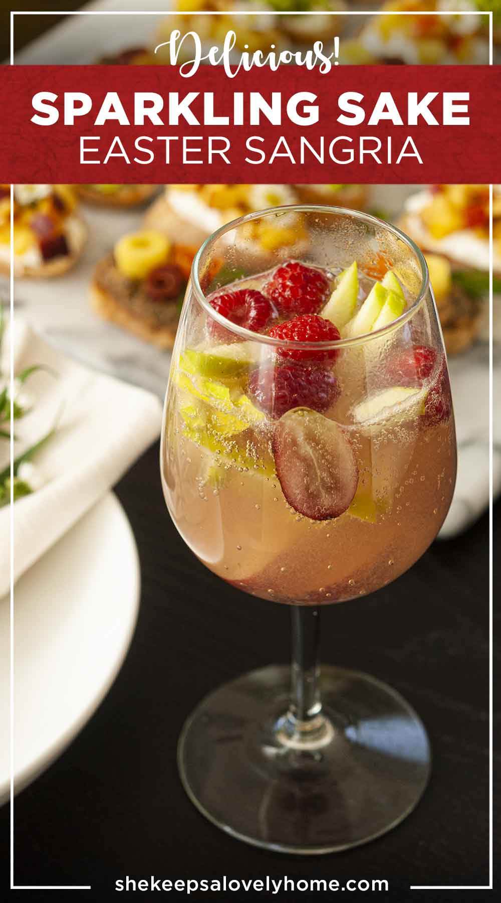 Sparkling Sake Easter Sangria – She Keeps a Lovely Home