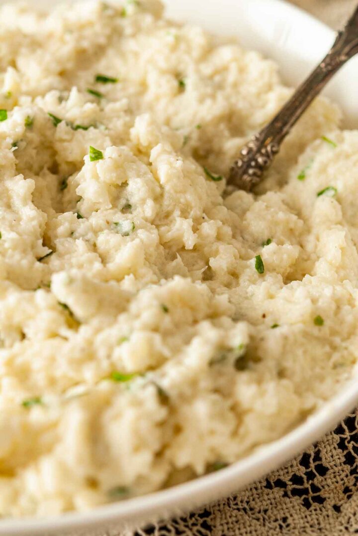 Parmesan & Garlic Mashed Cauliflower – She Keeps a Lovely Home